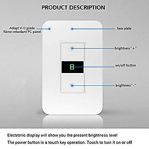 Smart Dimmer Light Switch WiFi Led Dimmer Switch 2 Gang Work with Alexa Google Home
