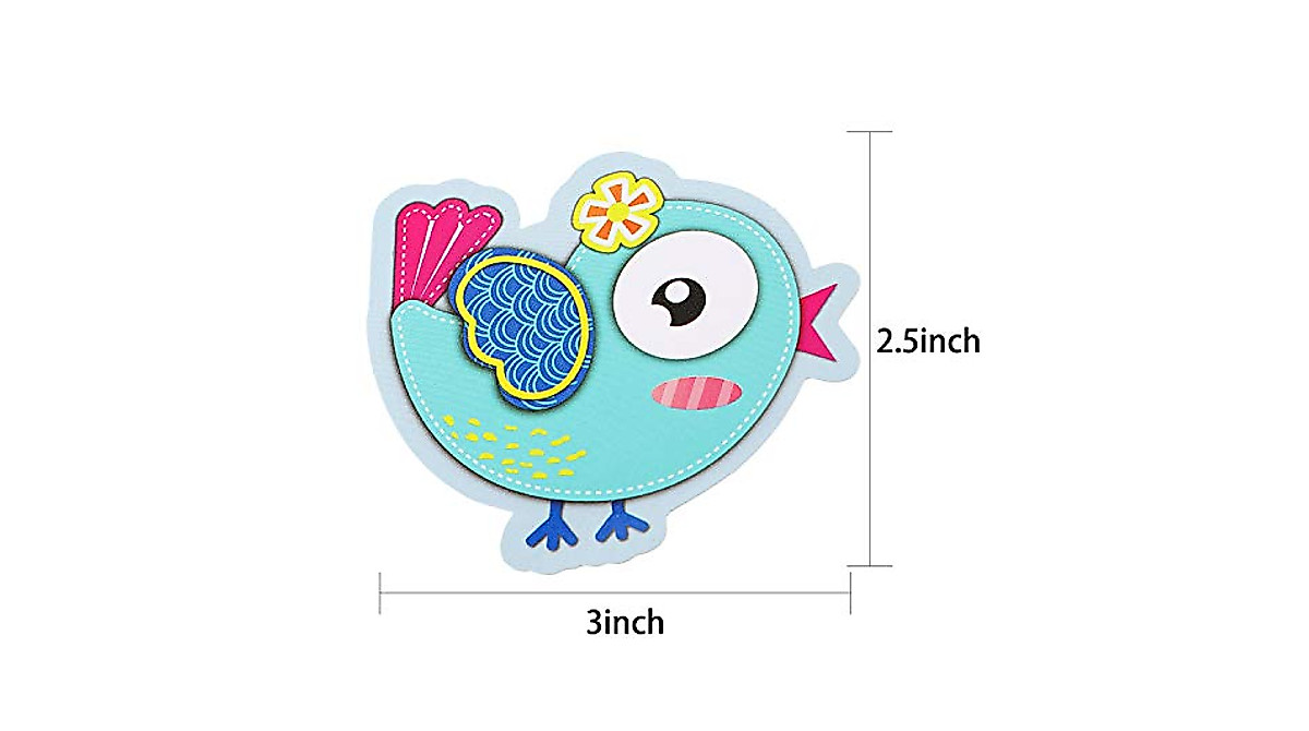 72 Multicolor Boho Birds Cut-Outs for Classroom & Parties