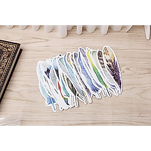 Usdepant 30Pcs/Set Colorful Feather Shape Paper Bookmarks for Reading (Colorful Feather Shape)