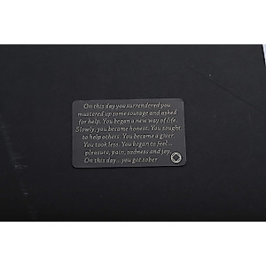 TIIMG Sobriety Gift Addiction Recovery Gift AA Gift NA Gift 12 Step Gifts Alcoholics Anonymous AA Recovery Sobriety Wallet Insert Card (You Got Sober NA black)