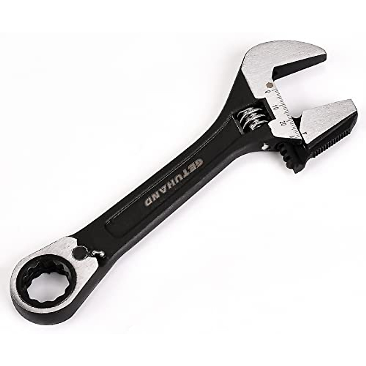 GETUHAND 11Pc Drive Go-Through Standard Mechanic Socket Set, 3/8" Ratchet Socket Wrench Set with 3-IN-1 Black Oxide Adjustable Wrench and Drive 6 Point Socket Set