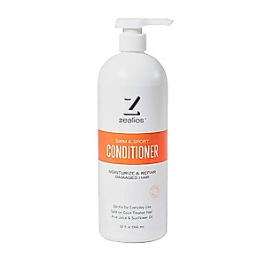 Zealios Swim & Sport Shampoo Moisturizing Formula (32 Oz) & Swim Conditioner (32 Oz), Repairs, Hydrates, Protects, Repairs Swimmers Hair Damaged by Pool Chemicals
