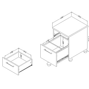South Shore Interface 2-Drawer Mobile File Cabinet, Vertical, Weathered Oak