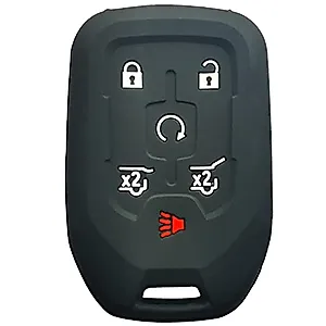 Coolbestda Rubber 6buttons Key Fob Cover Case Protector Skin Glove Jacket Keyless Entry for 2015 2016 2017 2018 2019 2020 Chevrolet Suburban Tahoe GMC Yukon XL