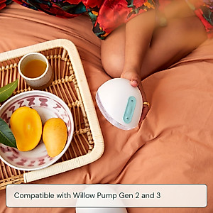 Willow 360 Reusable Breast Milk Containers 2-Count - 27mm Flange - Holds 4 oz. Per Container - Breastfeeding Essential for The Willow 360 or 3.0 Wearable Breast Pump, Hands-Free Pumping