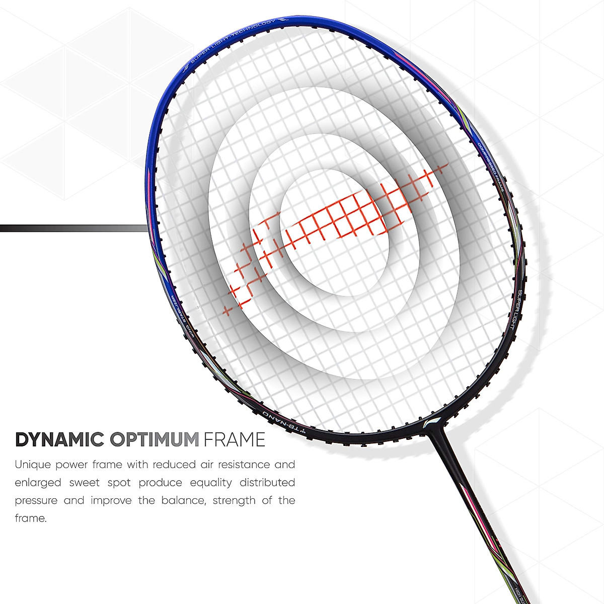 Li-Ning Air Force 77 G2 Carbon Fibre Strung Badminton Racket with Free Full Cover(Black/Blue,Set of 1)