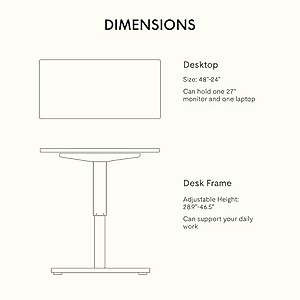 FLEXISPOT EN1 One Piece Standing Desk, 48 x 24 Inches Height Adjustable Desk Electric Stand up Desk Home Office Table for Computer Laptop (White Frame + Maple Desktop)