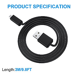 Toxaoii Replacement PS4 Controller Charging Cable Cord, Micro USB Cable Compatible with Sony Playstaion 4/ DualShock 4/ PS4 Slim/ PS4 Pro/Xbox One/One S/Xbox One Elite/Xbox One X Controllers (10FT)