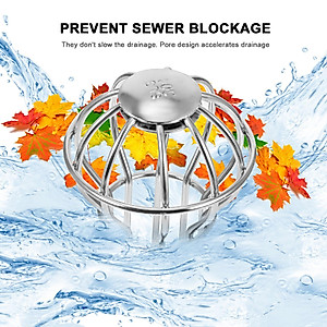 Hemobllo 2 pcs Grille downspout Cover Outdoor Gutter Guard Sink Filter Strainer roof Drainer roof Drain Dome Strainer Wire Drain Bath Drain Strainer Stainless Steel Hair Organ Universal