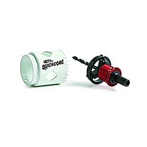 Disston QuickCore 7 pc Set - 1 Each: 1", 1-1/4", 1-1/2", 1-3/4", 2", and 2-1/2" Hole saws, Arbor with a Pilot Drill bit, Hex Key