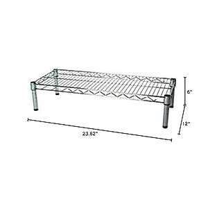 Shelving Inc. 12" d x 24" w Chrome Wire Shelving with 1 Tier Shelf, Weight Capacity 800lbs Per Shelf