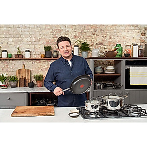 Tefal Cook's Direct Frying Pan, 24cm, Jamie Oliver, Stainless Steel