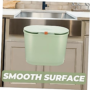 ANDRESLAD Wall Mounted Trash Can Cabinet Trash Can Door Office Trash Cans Large Trash Can Trash Cans for Kitchen Hanging Trash Can Bedroom Rubbish Bin Trash Bin Wall Mount Pp Light Green