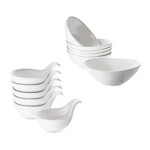 DOWAN 16 OZ Cereal Bowls and 3 OZ Dipping Bowls with Handles