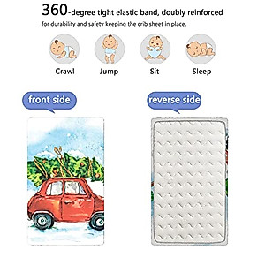 Cars Themed Fitted Crib Sheet,Standard Crib Mattress Fitted Sheet Soft and Breathable Bed Sheets -Baby Sheet for Boys Girls,52 x 28 Inch,Multicolor