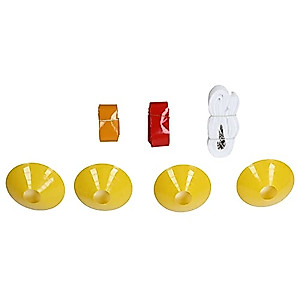 Bonwuno Flag Football Set, 10 Player Football Belts Flags Kit 10 Belts 4 Cone 30 Flags for Playing (Red and Yellow)