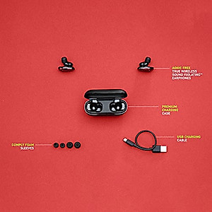 Shure AONIC Free True Wireless Earbuds, Sound Isolating Wireless Bluetooth Earphones, 21-Hr Battery Life, Studio-Quality Sound, Clear Call, Durable Quality, Lightweight, Fingertip Control - Red
