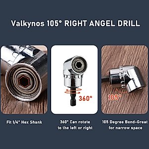 Valkynos Bit Holder Cool Gadgets, Cool Stuff Quick Release Bit Holder, 1/4 Drill Bit Holder Keychain 12Pcs, and 105° Right Angle Drill Attachment for Tight Spaces, 13Pcs Stocking Stuffers for Men Dad