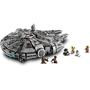 LEGO Star Wars Millennium Falcon 75257 Building Set - Starship Model with Finn, Chewbacca, Lando Calrissian, Boolio, C-3PO, R2-D2, and D-O Minifigures, The Rise of Skywalker Movie Collection