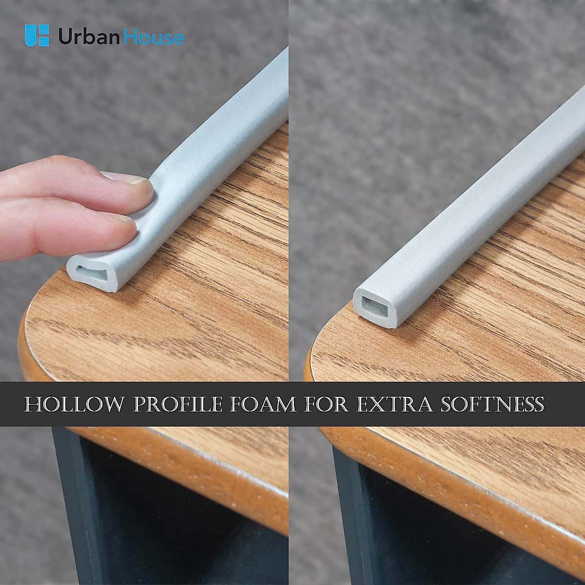 urbanhouse Toddler Kids School Desk and Table Raised Edge Strip to Prevent Objects from Falling, Grey - 6-FT Roll