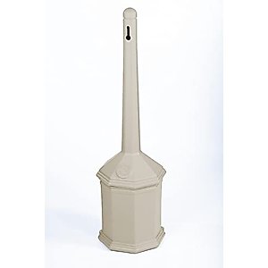 Commercial Zone 710302 Smoker’s Outpost Site Saver Hexagon Shape Cigarette Collector Receptacle Container, Beige