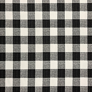 RSH DECOR: 3-Piece Wicker Tufted Cushion Set | 41” x 19" & 19" x 19" | All-Weather Spun Fabric | Water Resistant | Outdoor Loveseat & U-Shape Cushions for Patio Furniture | Black Buffalo Plaid