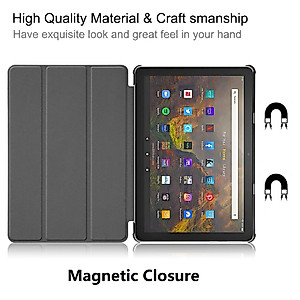 Boskin for Kindle Fire HD 10 case/HD 10 Plus case 2021 Released 11th Generation,PU Leather Smart Cover with Auto Wake/Sleep (Starry)