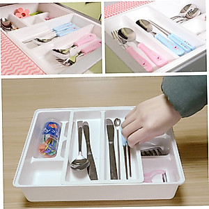 Muzrunq Drawer Storage Box Kitchen Drawer Dividers Cutlery Tray Sliding Plastic Drawer Organizer for Utensils 2-Tier.