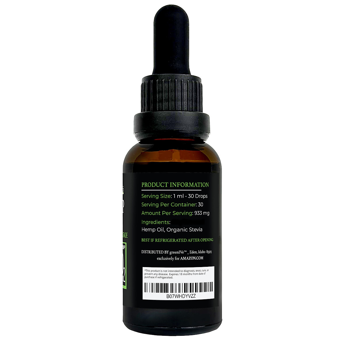 GreenIVe Hemp Drops 28,000mg Organically Grown Pure Hemp Oil Drops Vegan Omegas Natural Potent Results