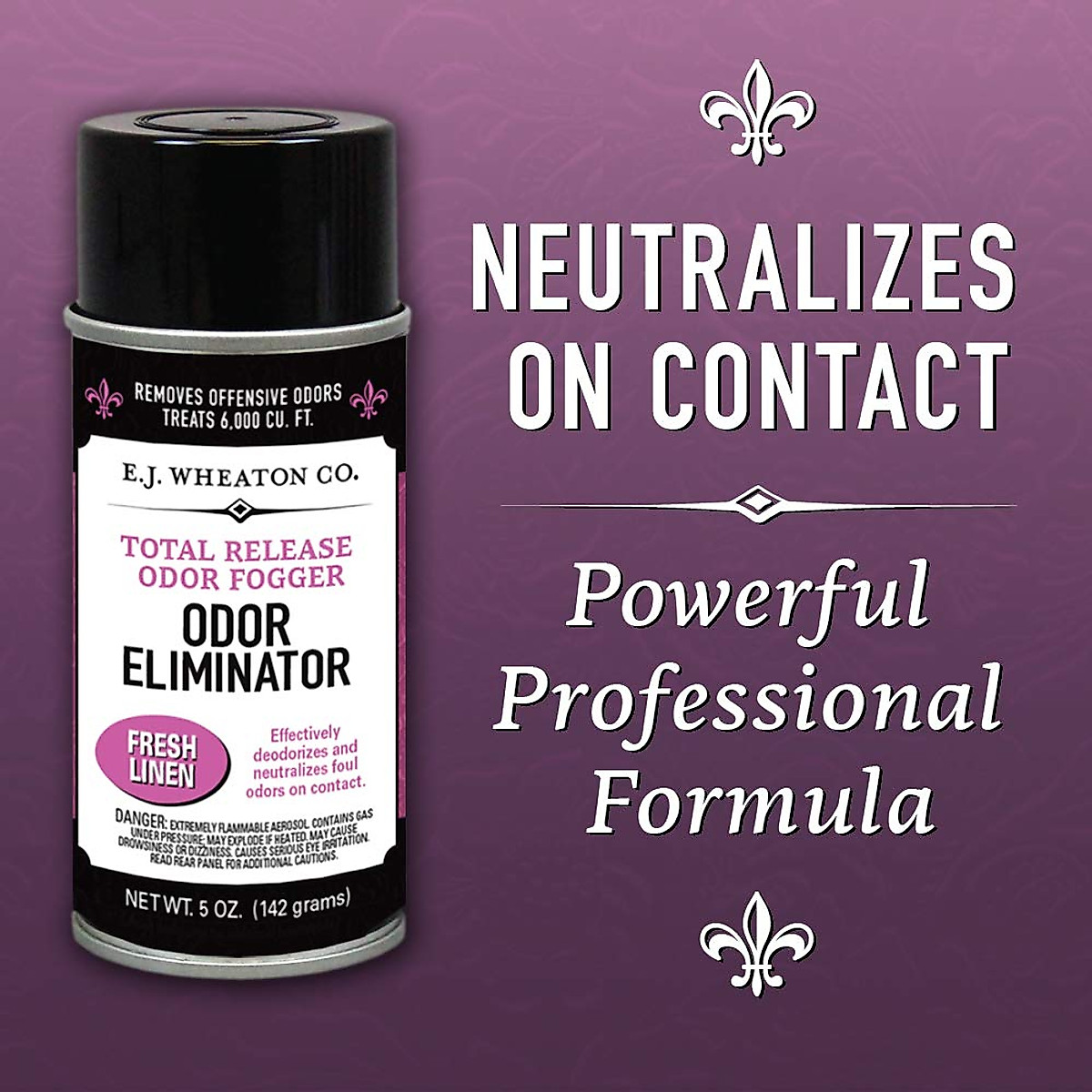 E.J. Wheaton Co. Odor Eliminator, Total Release Odor Fogger, 3 Pack, Effectively Deodorizes and Neutralizes Foul Odors on Contact, Fresh Linen (5 OZ)