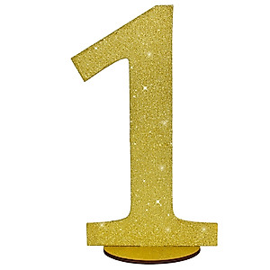 TONIFUL 11.8 Inch Gold Glitter Numbers Table Centerpieces 0-9 Birthday Party Decorations,Shining Gold Digital 1 for Birthday Party,Wedding,Bridal Shower,Engagement,Photo Shoot,Anniversary