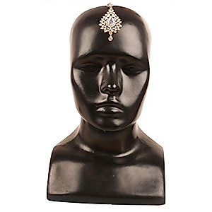 NEW! Touchstone Indian Bollywood Traditional Filigree Attractive Bridal Rhinestone Studded Look Designer Jewelry Mangtika Head Accessory In Gold Tone For Women.