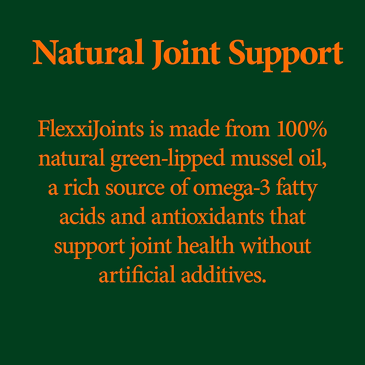 FlexxiJoints Omega-3 Hip and Joint Supplement • Green-Lipped Mussel Omega-3 Oil for Dogs • 100% New Zealand Green-Lipped Mussels (60 Softgels)