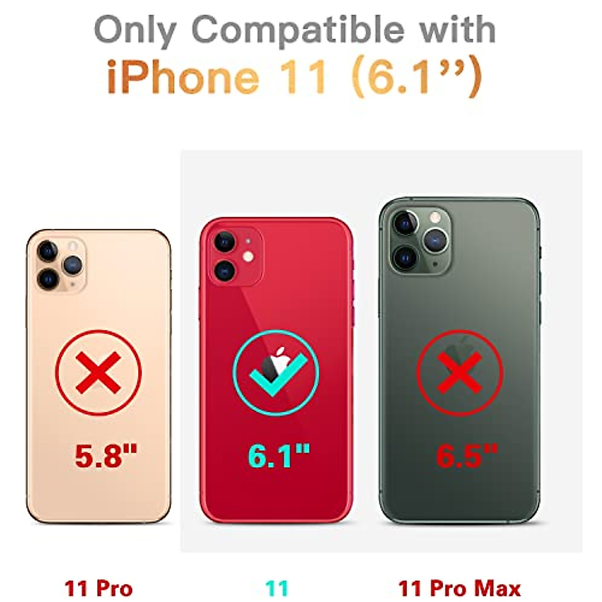 CANSHN Clear Protective Designed for iPhone 11 Case [Military Drop Protection] [Not Yellowing] Shockproof Transparent Case with Soft TPU Bumpers, Slim Thin Phone Case for iPhone 11 6.1 inch - Clear