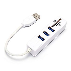 SHYPT Type C HUB Card Reader 2 in 1 Type-C OTG USB 2.0 Hub Splitter Combo 3-Port SD/TF Card Reader USB 2.0 Hub Splitter 2.0 Multi USB (Color : White)