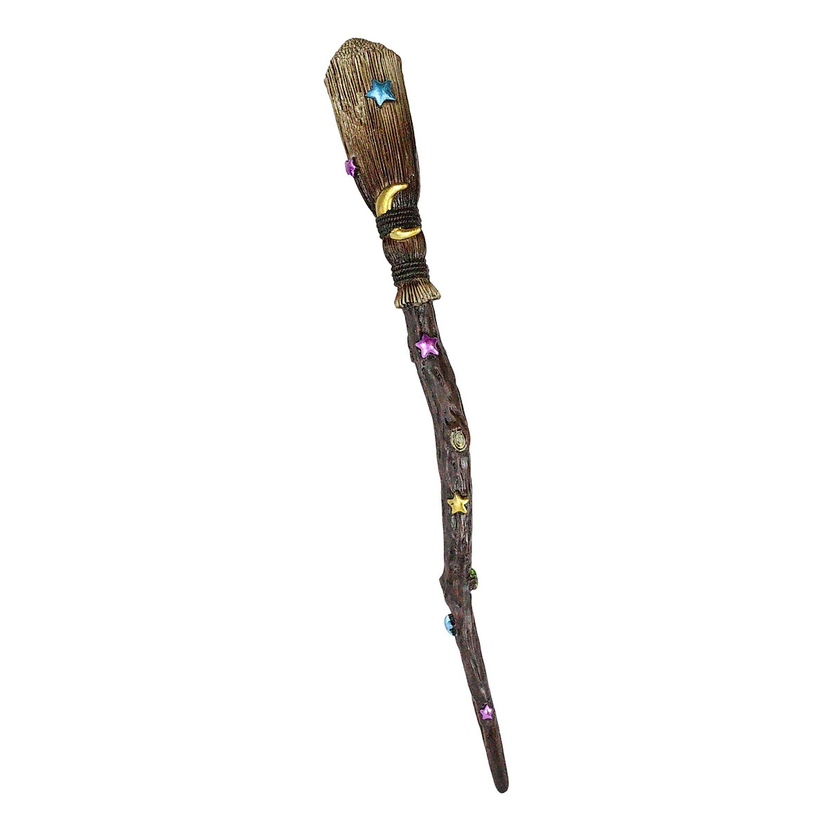 Ebros Hocus Pocus Stars and Moon Witch's Broom Magic Wand Cosplay Wands Witches Pagan Occult Decorative Magical Spells Sorcery Costume Prop Display Accessory