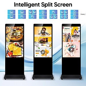 55" Digital Signage Displays Kiosk Android 11.0, Indoor LCD Advertising Displays 4K Non-Touchscreen Digital Kiosk, 4GB RAM & 64GB ROM, WiFi HDMI/USB/CMS System Auto Media Player