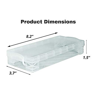1InTheOffice Pencil Box, Stackable Translucent Clear 8.25 x 1.5 x 4 Inches, (4 Pack)