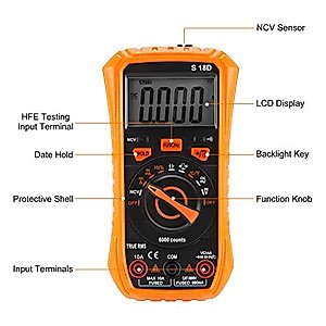 Digital Multimeter Tester, Electrical Voltmeter Tester, Volt Multi Meter, Car Battery Tester Circuit Tester