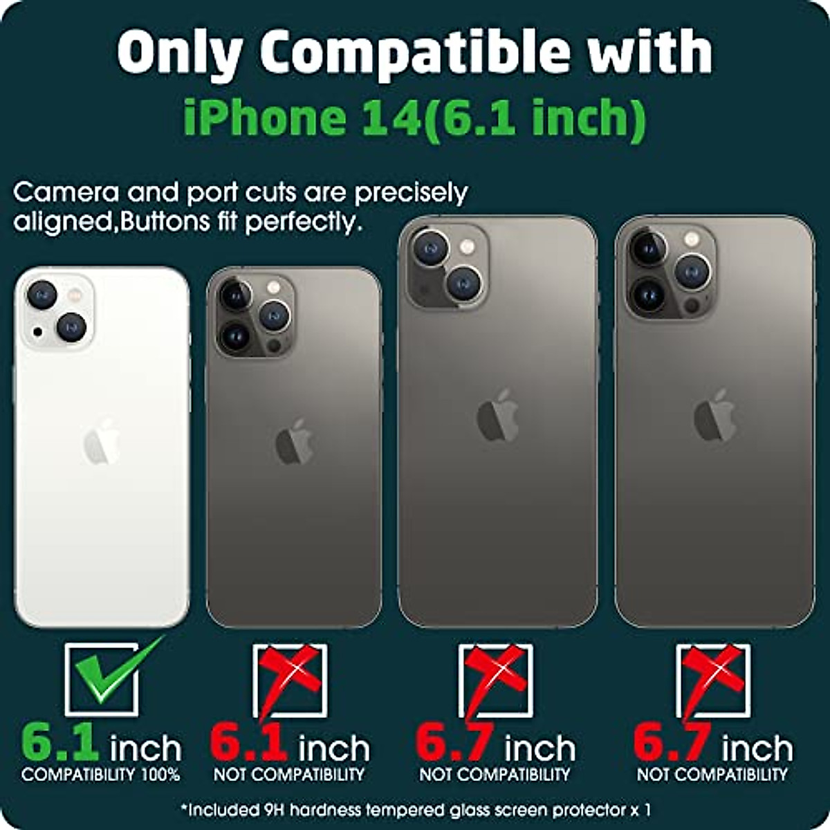 ABITKU Silicone Phone Case for iPhone 14 - Includes Screen Protectors, Soft Anti-Scratch Microfiber Lining - 6.1 inch, Marigold Orange