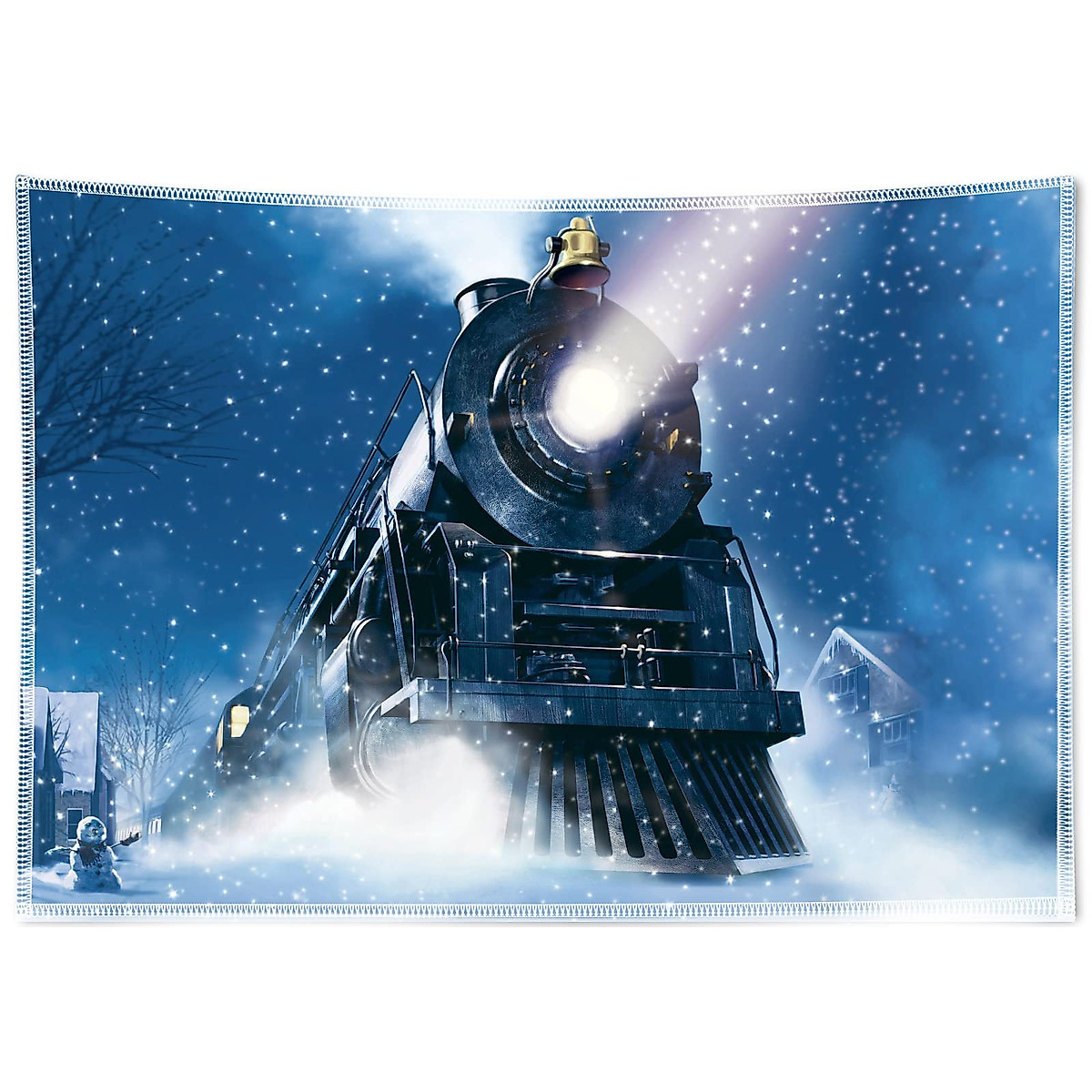 TURKIO Fabric Winter Night Train Photography Backdrop No Wrinkles Wonderland Railway Polar Express Background Snowflake Portrait Photobooth Banner Party Decor Photo Studio Props 7x5ft