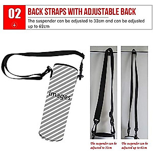 Boatee Cute Corgi Water Bottle Sling Bag Carrier Holder Neoprene Water Bottle Carrier 750ML 1000ML Great for Thermos Cup/Glass/Plastic Bottles