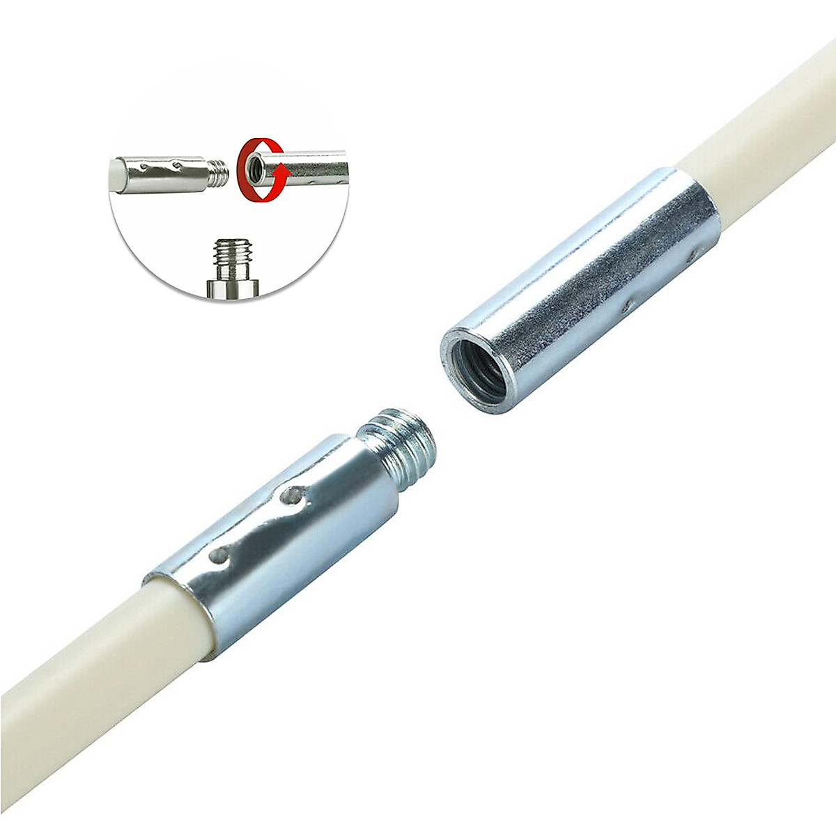 Copgge 25 Feet Stove Pipe Clean Brush Extension Rods Fireplace Chimney Brush Stove Pipe Brush Rod Flexible Chimney Cleaning Rods Fireplace Vent Pipe Flue Brush Chimney Sweep Kit