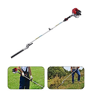 51.7CC Multi-Functional Trimming Tool,4 in 1 Gas Hedge Trimmer Brush Cutter, Pole Chainsaw Pruner & Extension Pole,1.4KW Tree Trimmer, Weed Eater,String Trimmer, Gas Pole Saw for Lawn Care