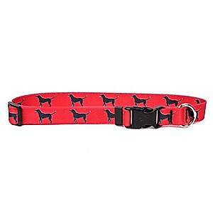 Yellow Dog Design Black Lab Dog Collar 1" Wide and Fits Neck 18 to 28", Large, (BLL106)