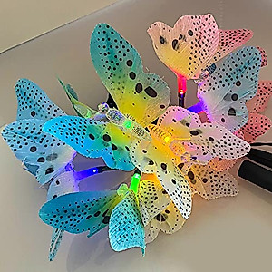 XVZ Outdoor Solar Garden String Lights, 12 LED Solar Butterfly String Lights,Waterproof IP65 and 8 Modes Decorative Lights for Bedroom Balcony Patio Backyards Christmas Holiday Wedding