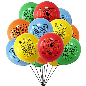 number birthday party supplies balloon cake topper blocks plates fork spoon birthday decoration for kids