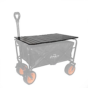 Aluminum Alloy Steel Collapsible Board Desktop for Garden Cart Foldable Wagon，Heavy Duty Foldable Metal Board for Outdoor Camping 34.64x20.87'' Black (Garden Cart not Include)