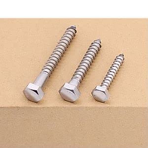3/8 x 4-1/2" (8 pcs) Hex Lag Screws, 304 Stainless Steel 18/8, Hexagon Head Lag Bolts, Hex Head Wood Screws
