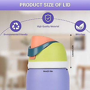 Replacement Lid for Owala Freesip, 2 PCS One Button Water Bottle Top Replacement Cap Compatible with Owala 16oz 24oz 32oz 40oz, BPA-Free, No Water Leakage Replacement Accessories for Owala,Yellow